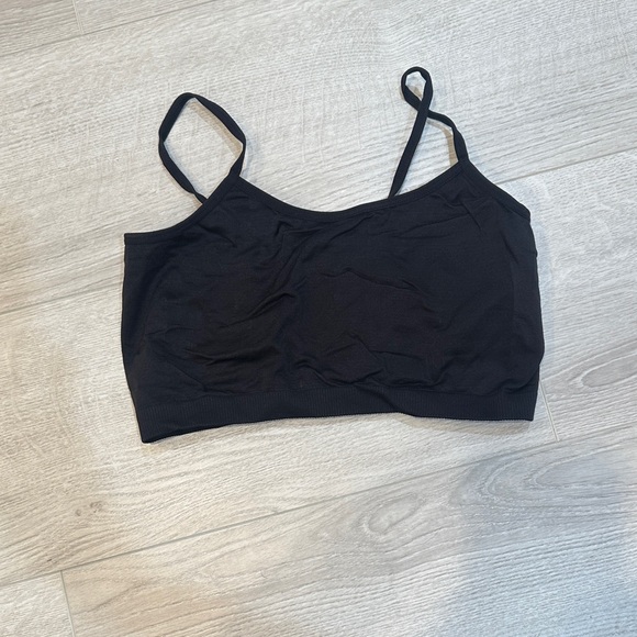Tops | Black Spaghetti Strap Crop Top | Poshmark